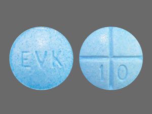 Evekeo (8mm Blue Rounded Shaped) 10 mg Tablet or Pill
